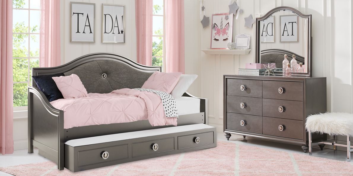 Kids Evangeline Charcoal 5 Pc Twin Daybed Bedroom