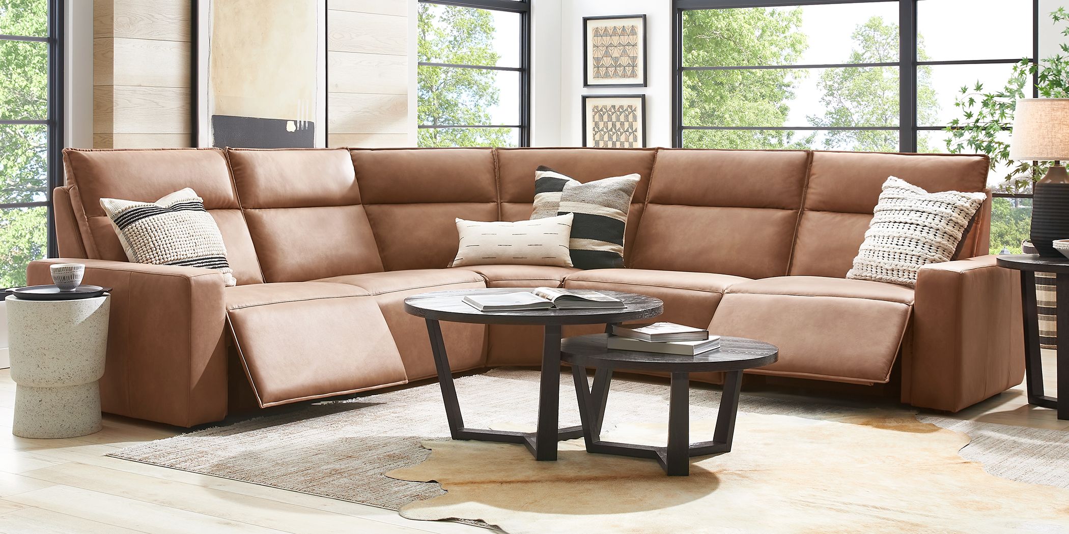 Saddle 5 Pc Dual Power Reclining ModularTwo - Rooms To Go