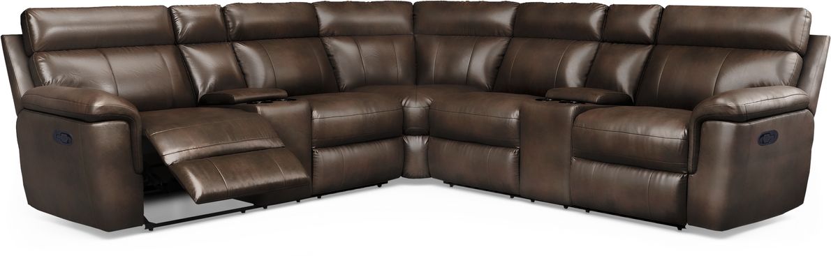 Trafalgar square reclining leather sectional store